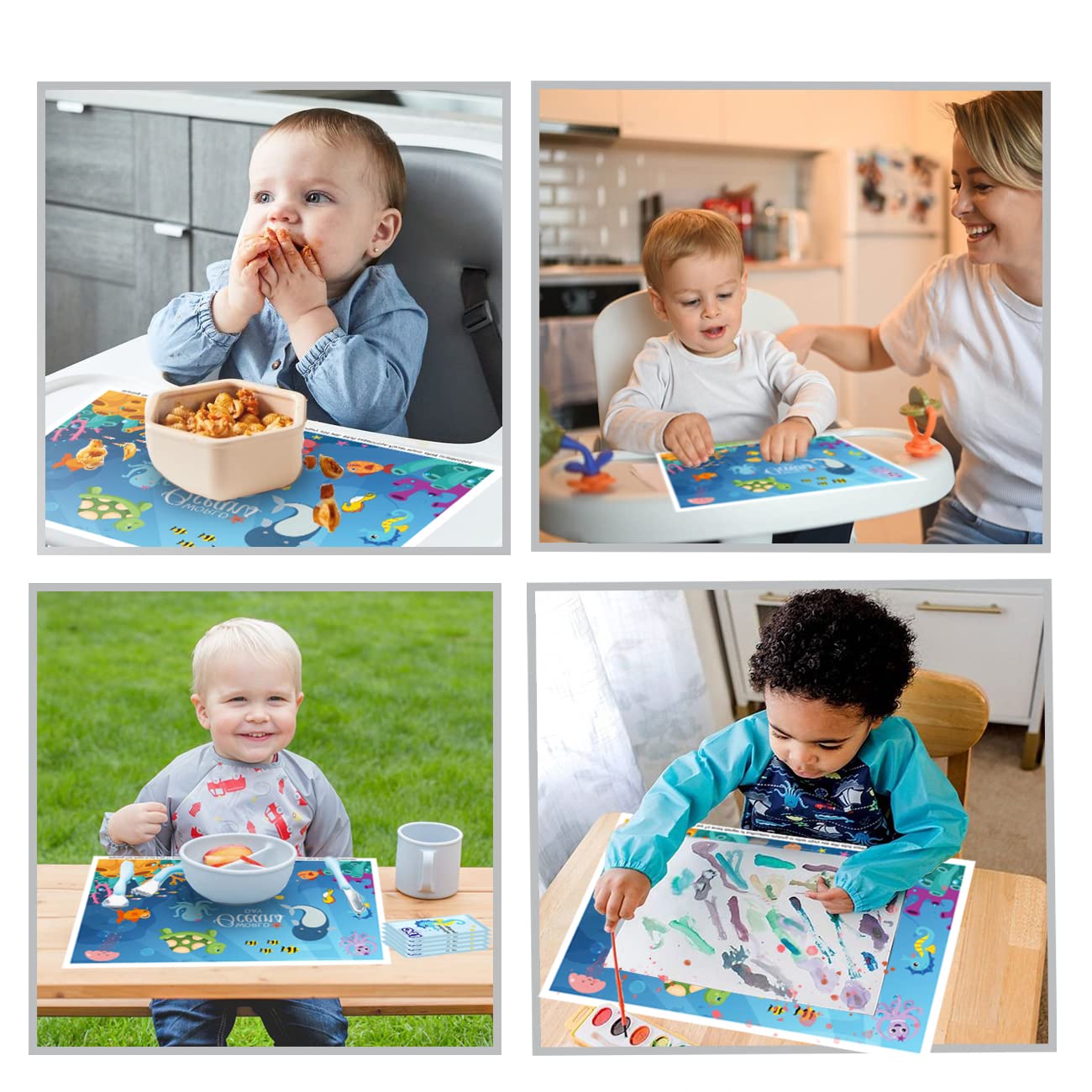 Disposable Stick-on placemats for Baby&Toddler&Kids, Sticky Table Cover placemats for Restaurant/Travel, Waterproof Cover 12''x18''(Individual Package)…
