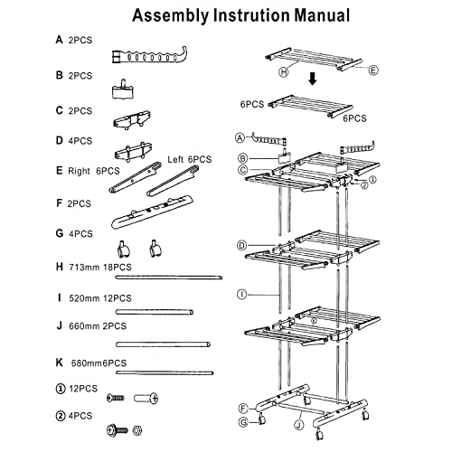 iMounTEK Clothes Drying Rack, Oversize 3-Tier Drying Rack Clothing (70" Height) Rolling Clothes Rack Laundry Drying Rack Clothing Drying Rack Garment Dryer Stand with 2 Side Wings