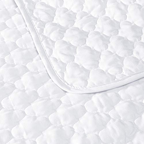 Chezmoi Collection Thea 3-Piece Geometric Quatrefoil Pattern Oversized Bedspread Quilt Set (Queen, White)