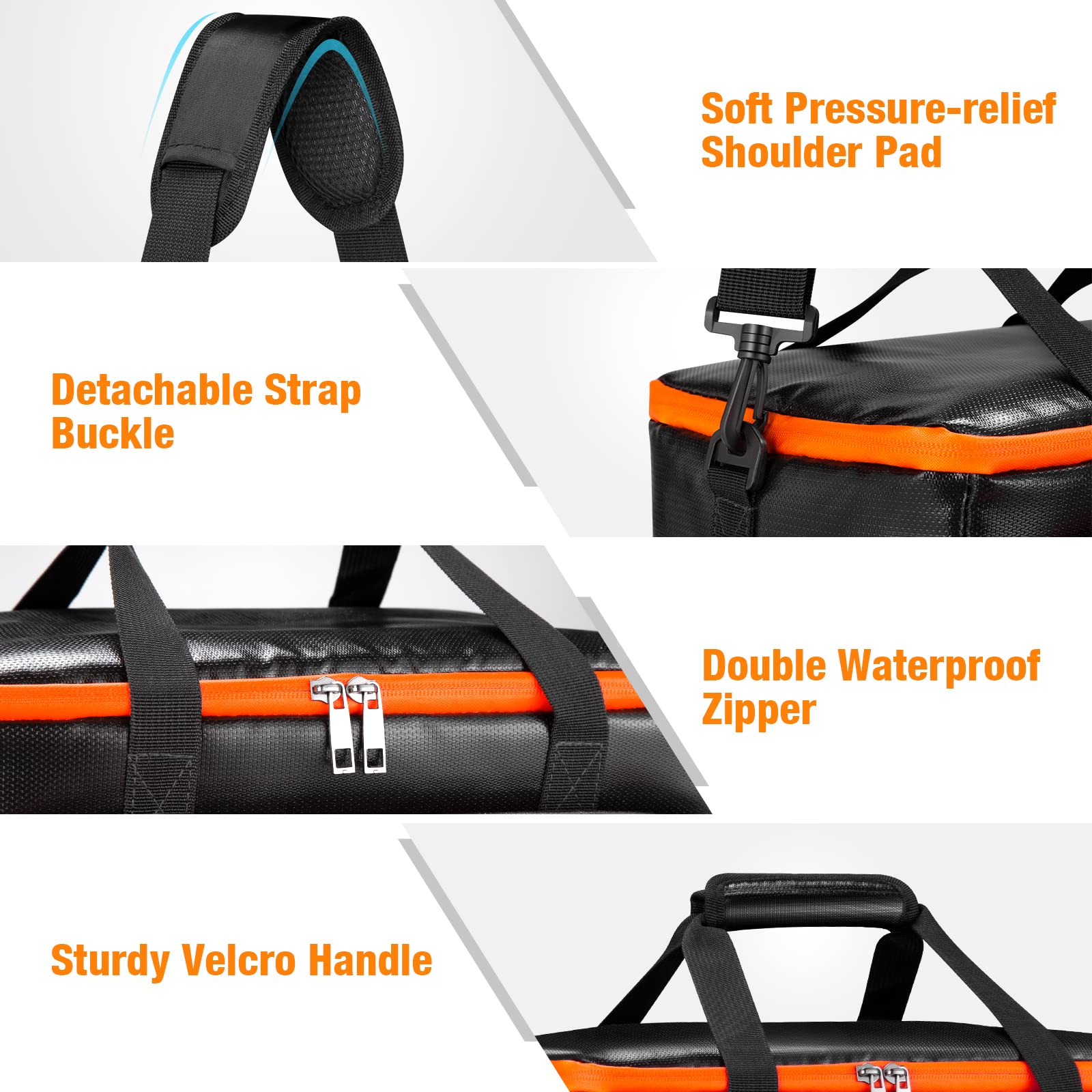 Fire-proof Carrying Case Bag Compatible with Jackery Explorer240/300/160/500/Anker521 Portable Power Station, Waterproof Camping Travel Storage Case Bag Multi-Pockets for Charging Cable and Accessory