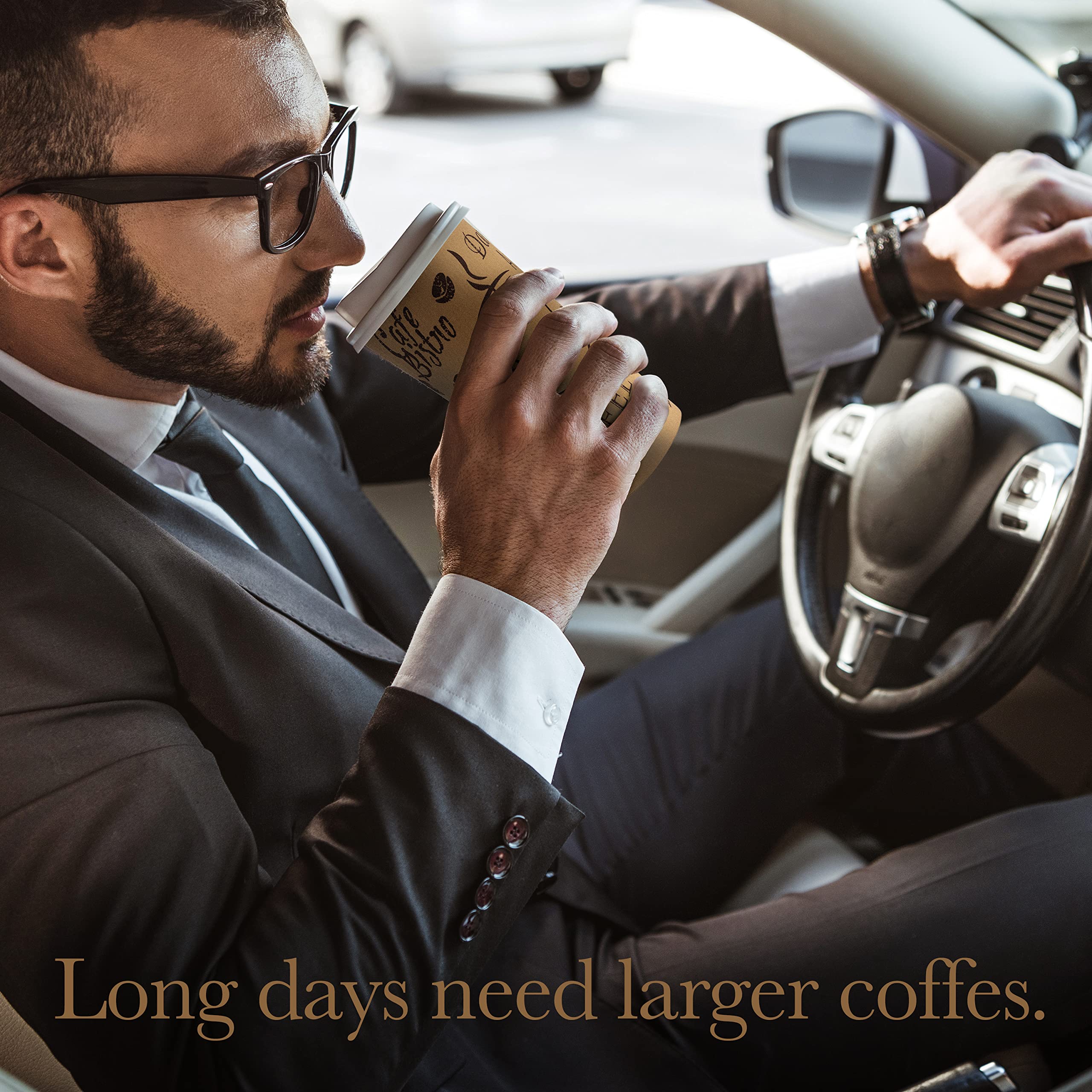 Disposable Coffee Cups with Lids 16 oz (100 Pack) - To Go Paper for Hot & Cold Beverages, Coffee, Tea, Chocolate, Water, Juice Eco Friendly