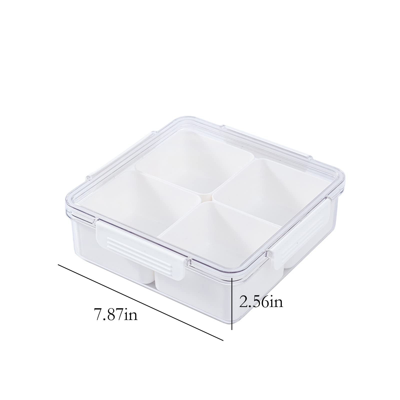 Divided Serving Dishes with Lid, Serving Tray with Lid, Round Divided Plates Storage Box, Sectional Serving Tray Removable Party Snacks Tray for Candies, Nuts, Veggies, Fruits and Appetizer (Type B)