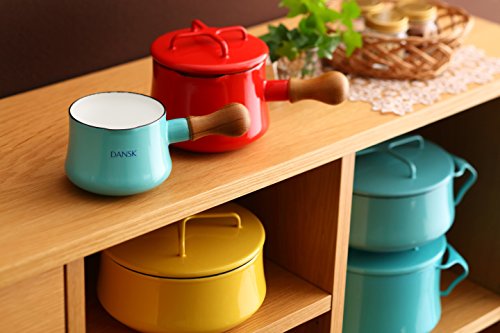 DANSK 833297 Koben Style Double Handed Pot, 7.1 inches (18 cm), 2.2 L., Induction Compatible, Turquoise/Teal, Oven Safe, Enameled