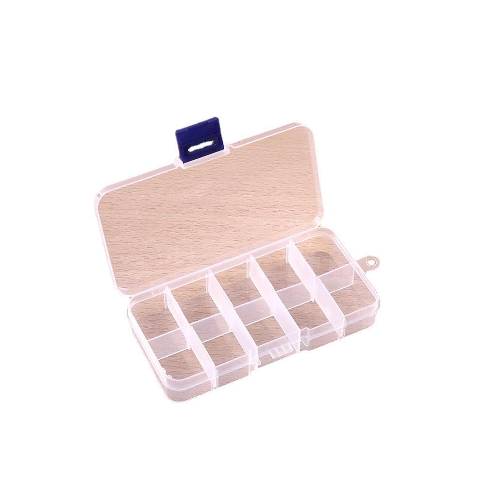 Generic Grids Clear Plastic Organizer Box, Bead Organizer Box, Rectangular Storage Box, Container Craft Storage with Adjustable Dividers, for Beads Organizer