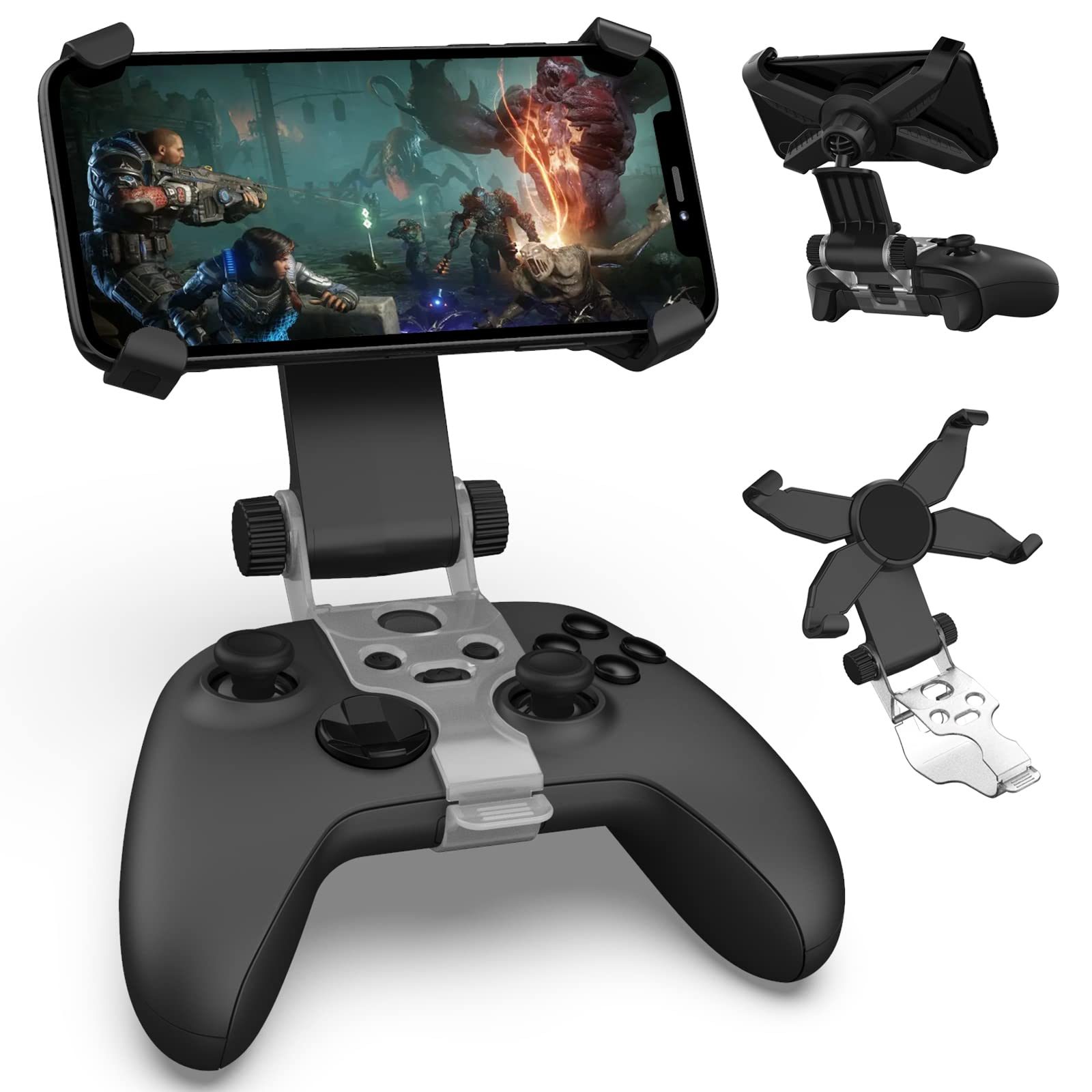Dobe Controller Mobile Gaming Clip Holder Clamp for Xbox One Controller Phone Mount Adjustable Phone Holder Clamp Compatible with Xbox One S/X/Series S/X/Xbox One Controllers