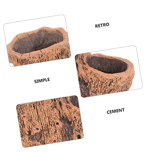DOITOOL 1pc Stump Orchid Home S Indoor Garden Outdoor Flower Hole Plants Cactus for with Succulent Drainage Flowerpot Pot Bowl Planter Cement Decoration Desktop Container Bonsai Driftwood