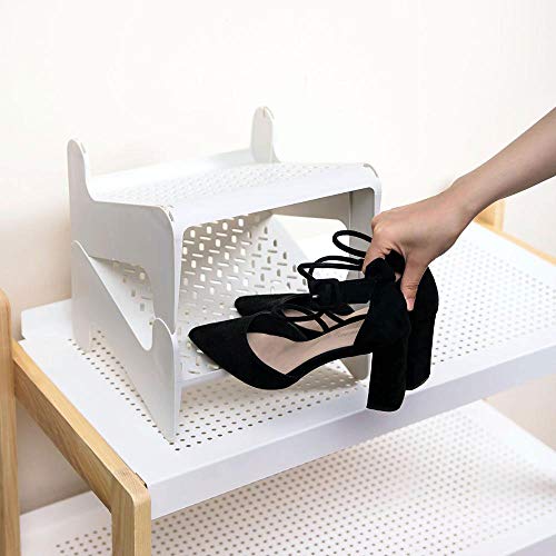 TAZSJG Stackable Shoe Storage Rack Nordic Simple Shoe Rack Home Plastic Shoe Cabinet Layered Finishing Racks (Color : B)
