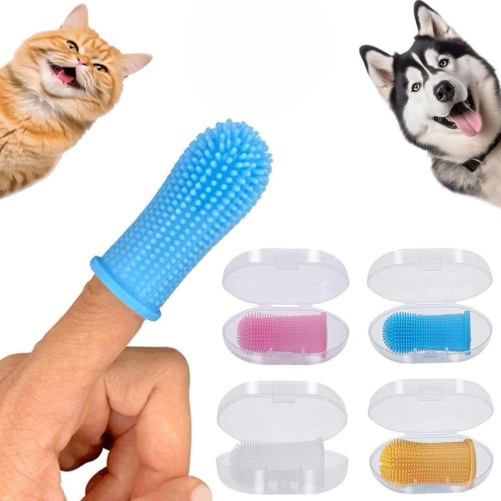 Generic Dog Tooth Brush, Dog Tooth Brushing Kit, Cat Toothbrush, Pet Brushing Kit,Dog Teeth Cleaner Keep Your Pet's Smile Bright with Our Premium Dental Care Tool Dog Finger Tootthbrush Silicon