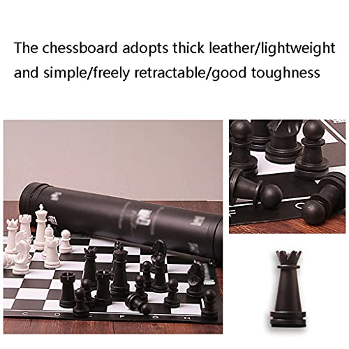 THPT 20 Inchs Leather Chess Set,High-end Large Portable Chess Armory with Folding Board,for Children,Beginners, Students, Adults Board Games