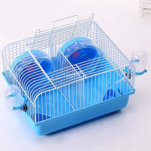 ULTECHNOVO Delicate Hamster Dating cage Two Mice Fighting Isolation Cage for Pet Blue Small Animal Den