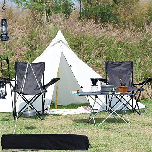 PATIKIL 44 Inch Camp Chair Replacement Bag, 2 Pack Nylon Foldable Carry Bag Storage Bag with Shoulder Strap for Outdoor Camping, Black