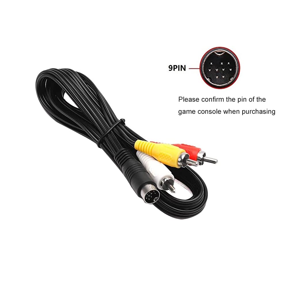 CHILDMORY 1.8m Audio Video AV Wire Cable 9Pin to RCA Connection Cord for Genesis 2 3