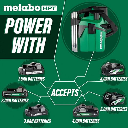 Metabo HPT 18V MultiVolt™ 1.6 Gallon Compact Wet/Dry Vacuum | Tool Only - No Battery | RP18DAQ4