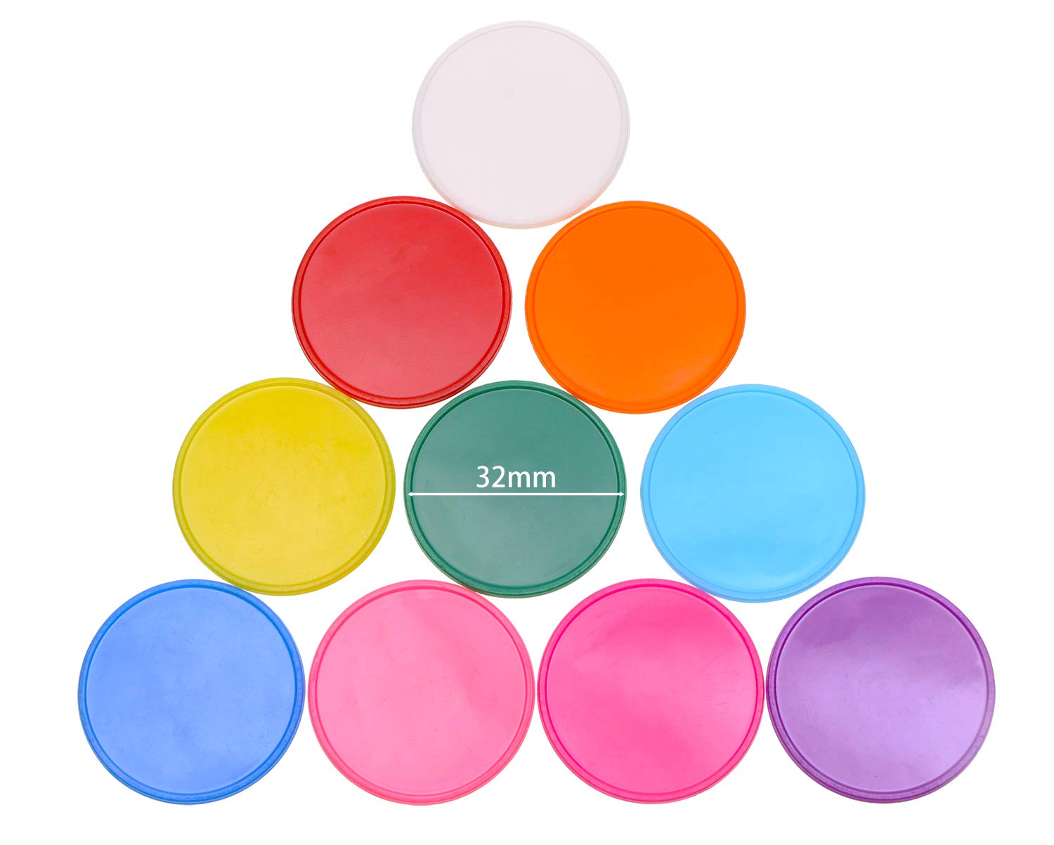 Shapenty 10 Colors Small Plastic Learning Counters Disks Chip Counting Discs Markers for Math Practice and Poker Chips Game Tokens, 32mm/1.26 Inch,120PCS