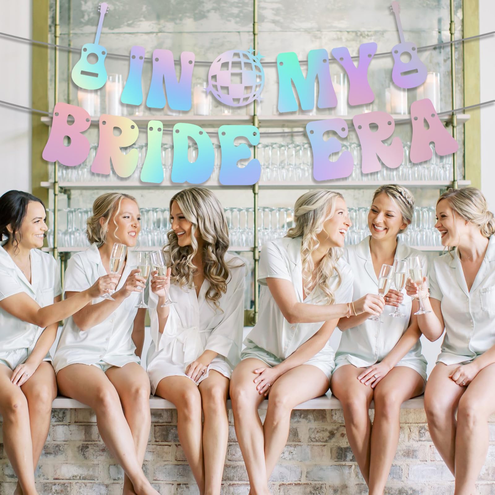 Generic in My Bride Era Banner,Glitter bridal shower party banner,in My Bride Era Decoration,Bride to Be Banner,Wedding Bridal Shower Bachelorette Party Decorations, Iridescent