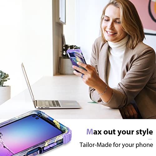 Rancase Compatible with Motorola Moto One 5G Case (2020),Moto G 5G Plus Case,Moto One 5G UW Case,Three Layer Heavy Duty Shockproof Protection Hard Plastic Bumper +Soft Silicone Rubber Case,Purple