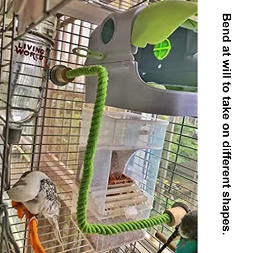 qumHmup Parrot Bird Perch,Bird Hemp Rope Perch,Parrot Grinding Perches Cage Play Stands, Birdcage Accessories Rope Toys.