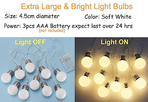 JoyBox Design String Lights Marquee Light Up Letters Numbers 3 4 Foot Tall 12FT with 12 Battery Operated LED Bulbs G40 for Indoor Outdoor Party Wedding Christmas Decorations