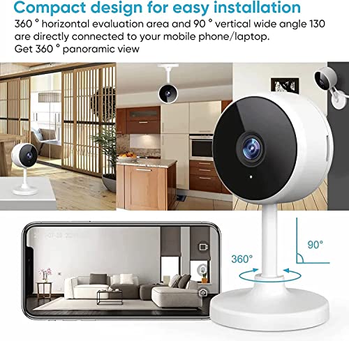 Indoor Camera, Cameras for Home Security with Night Vision, Pet Camera with Phone App, 1080P Indoor Security Camera, Motion Detection, 2-Way Audio, WiFi Camera Home Camera Compatible with Alexa
