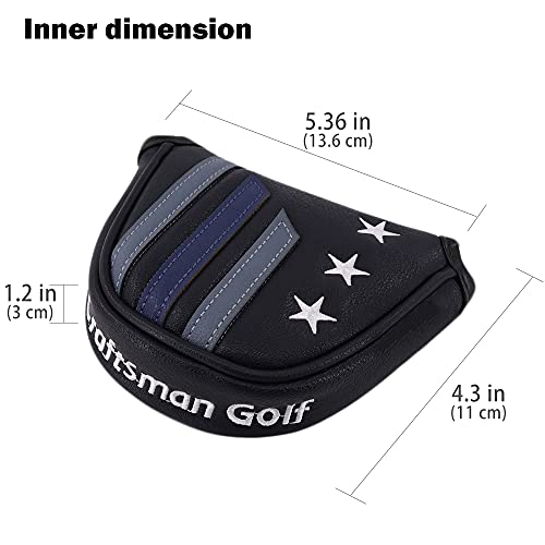 Craftsman Golf Blue Strips Mallet Putter Cover Headcovers Magnetic Closure (Center Shaft)