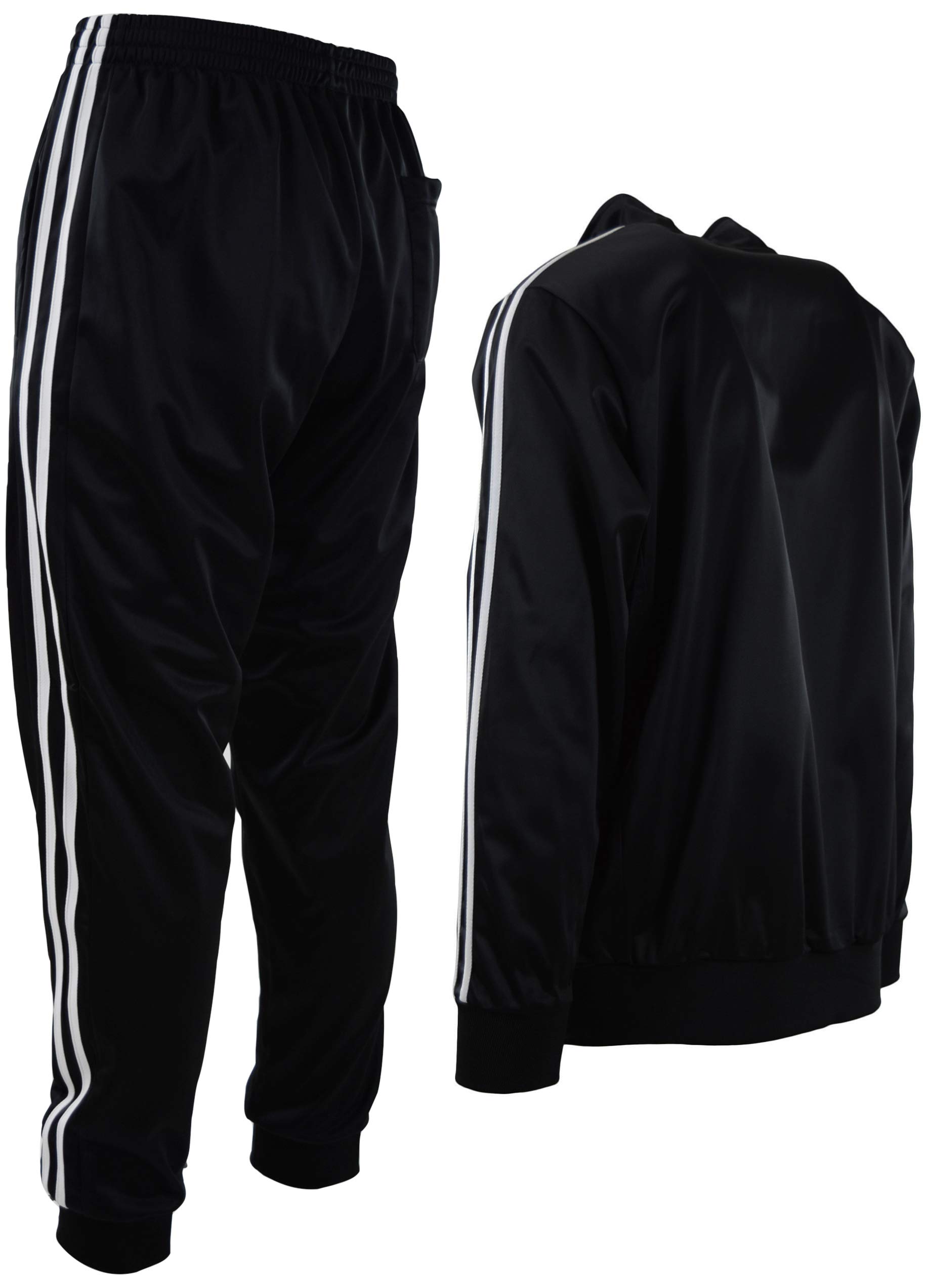 ChoiceApparel Mens Athletic 2 Piece Tracksuit Set (3XL, 888-Black)