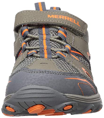 Merrell unisex child Trail Chaser Hiking Sneaker, Gunsmoke/Orange, 4 Big Kid US