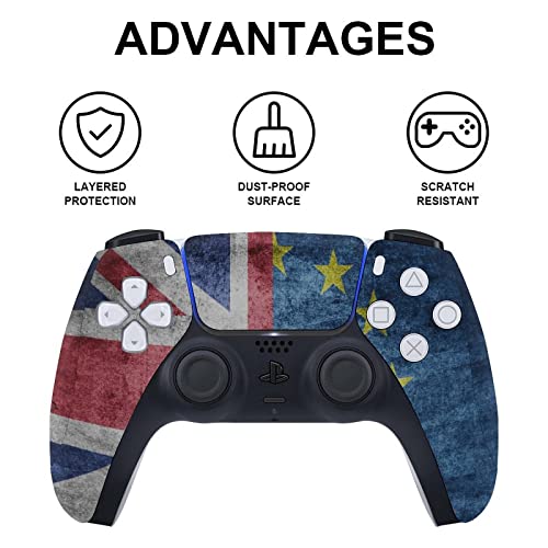 Euro Country Relations Full Protective Skin Cover Design Wrap Decal Sticker Compatible with PS5 Digital Edition Console and Controller