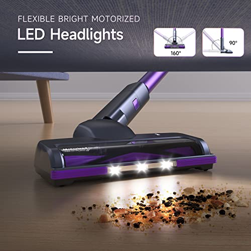 Lubluelu Cordless Vacuum Cleaner, 25Kpa Powerful Cordless Stick Vacuum with Self-Standing,50Mins Long Runtime, Lightweight Handheld Quiet Vacuum Cordless for Pet Hair, Carpet & Hardwood Floor