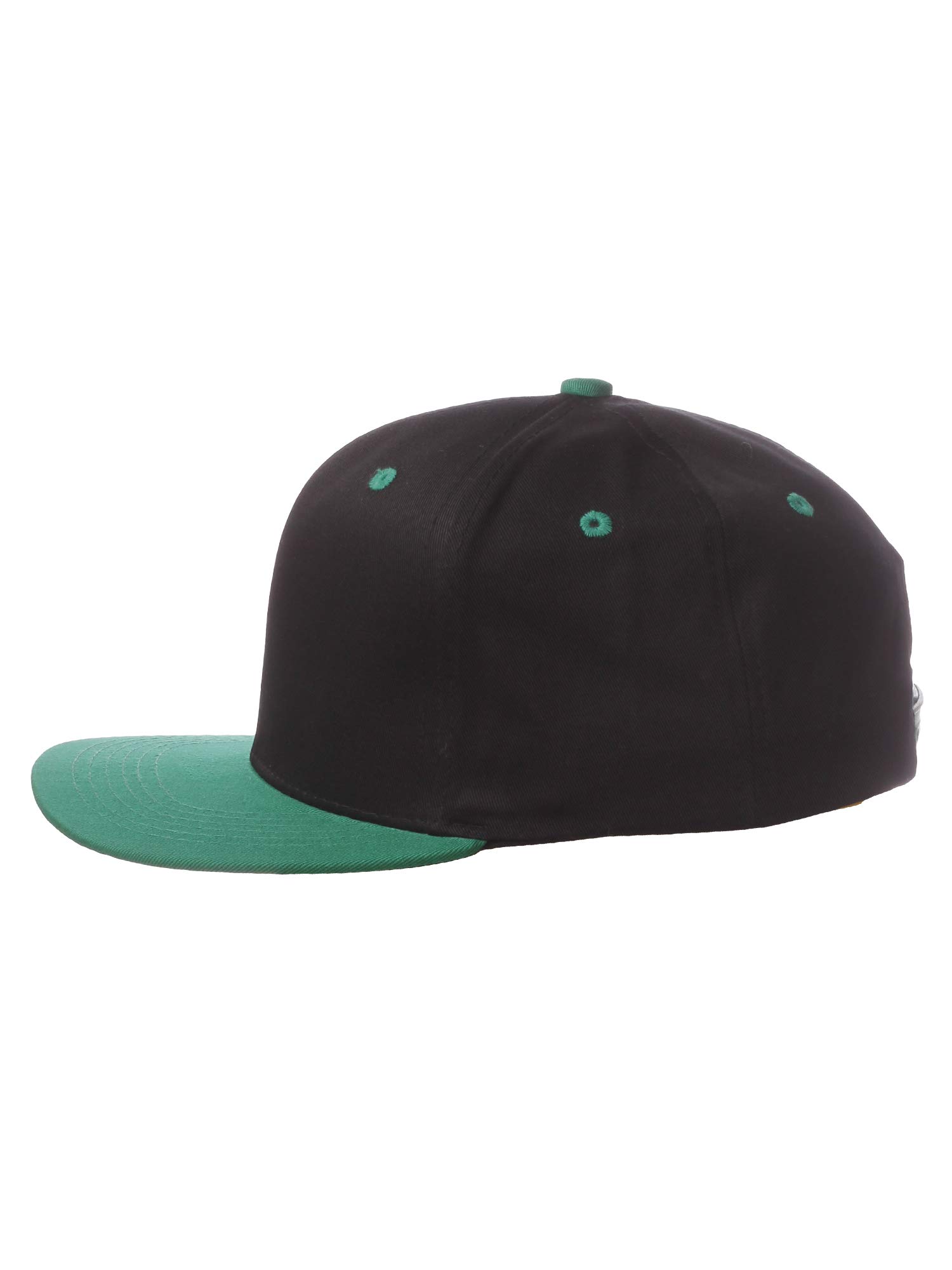 Classic Snapback Hat Custom A to Z Initial Letters, Black Green Cap White Green Letter Initial A