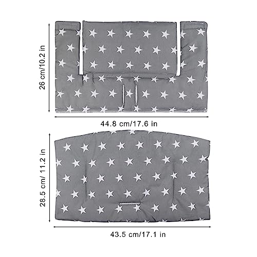 LLHQAMT for Stokke High Chair Cushion, Soft and Comfortable for Tripp Trapp High Chair Cushion, for Tripp Trapp Cushion Set Makes It Safer and More Comfortable for Baby to Sit On (Grey Star Pattern)