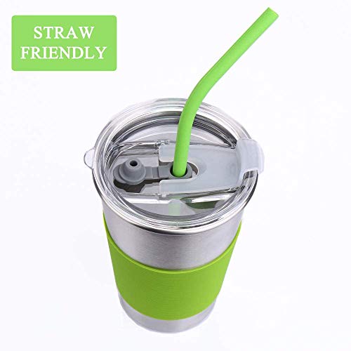 Rommeka 16oz Cups Replacement Lids, Spill Proof and Splash Resistant Lid also Suitable for Yeti Rambler, Ozark Trail 20oz Tumbler Straw Friendly (2 Pack)