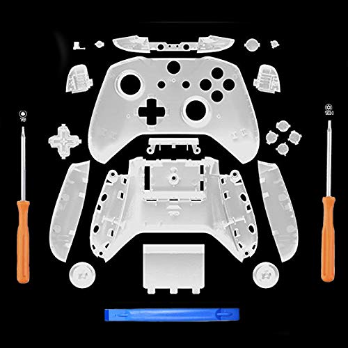 SN-RIGGOR Replacement Housing Full Shell Set Full Buttons Set Faceplates ABXY Buttons RB LB Bumpers for Xbox One S Slim Controller (3.5 mm Headphone Jack) S Controller Repair Parts (Yellow)