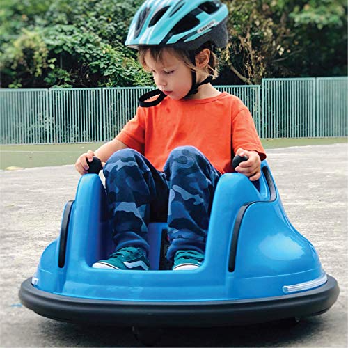 The Bubble Factory Electric RC Kids Bumper Car with Light and Music , Blue Large