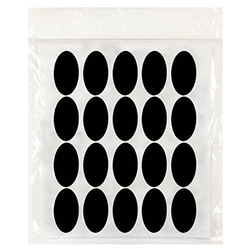 Wrapables Set of 40 Oval Chalkboard Labels/Chalkboard Stickers (2" x 1") for Organizing, Labeling, Gift Tags, Drink/Wine Markers, and Weddings
