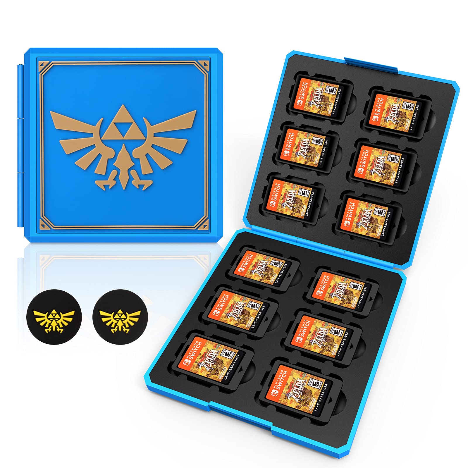 UFOPETIE Game Case and Storage Box for Switch Game Cards Zleda Games Cube,Up to 12 Games,for Nintendo Switch Game Card Case Cube Nintendo Switch Game Storage,for Zleda Switch Game-Triforce