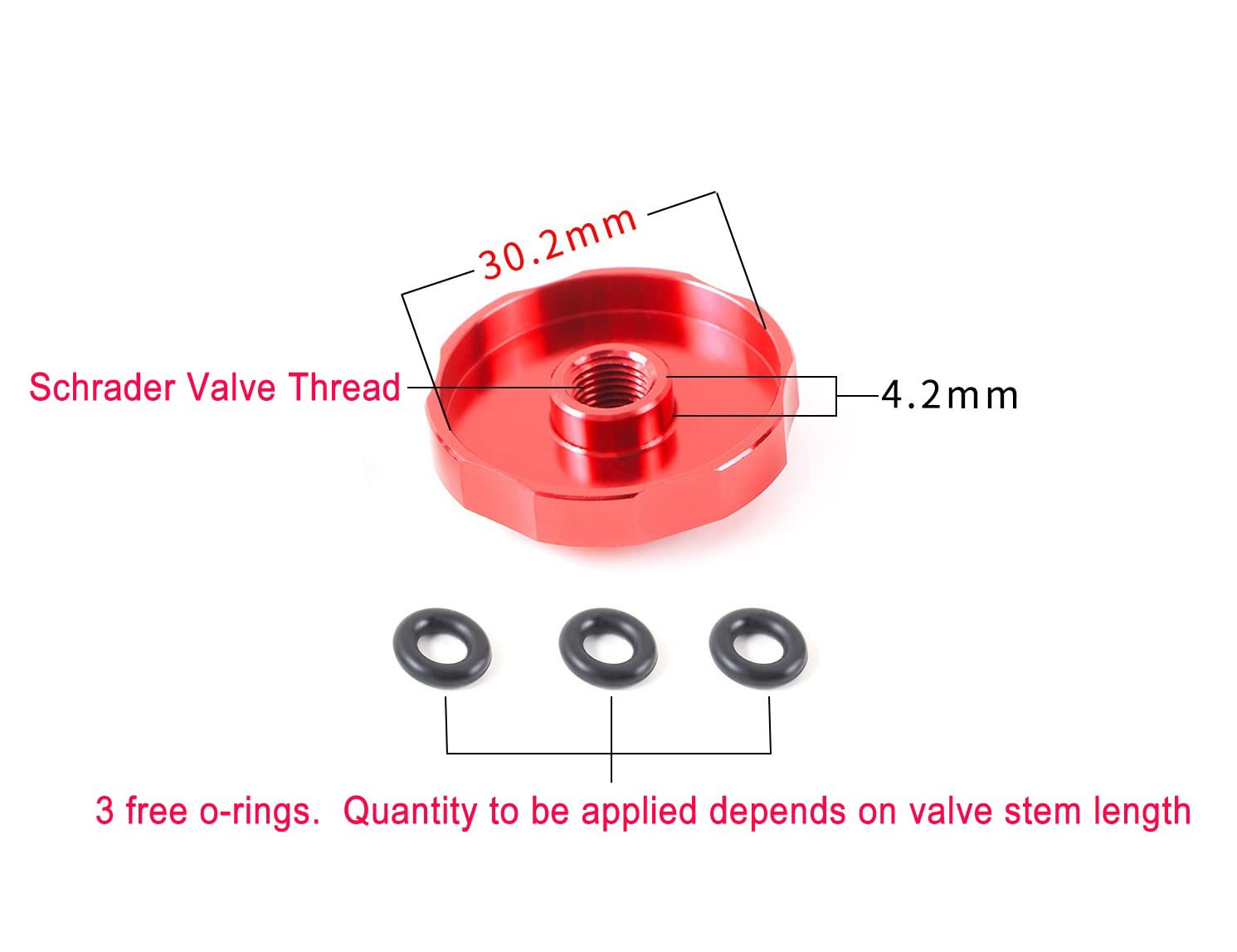 COONIUM Bike Air Valve Top Cap Cover for Suspension Fork, 2 Anodized Color Options (Black)