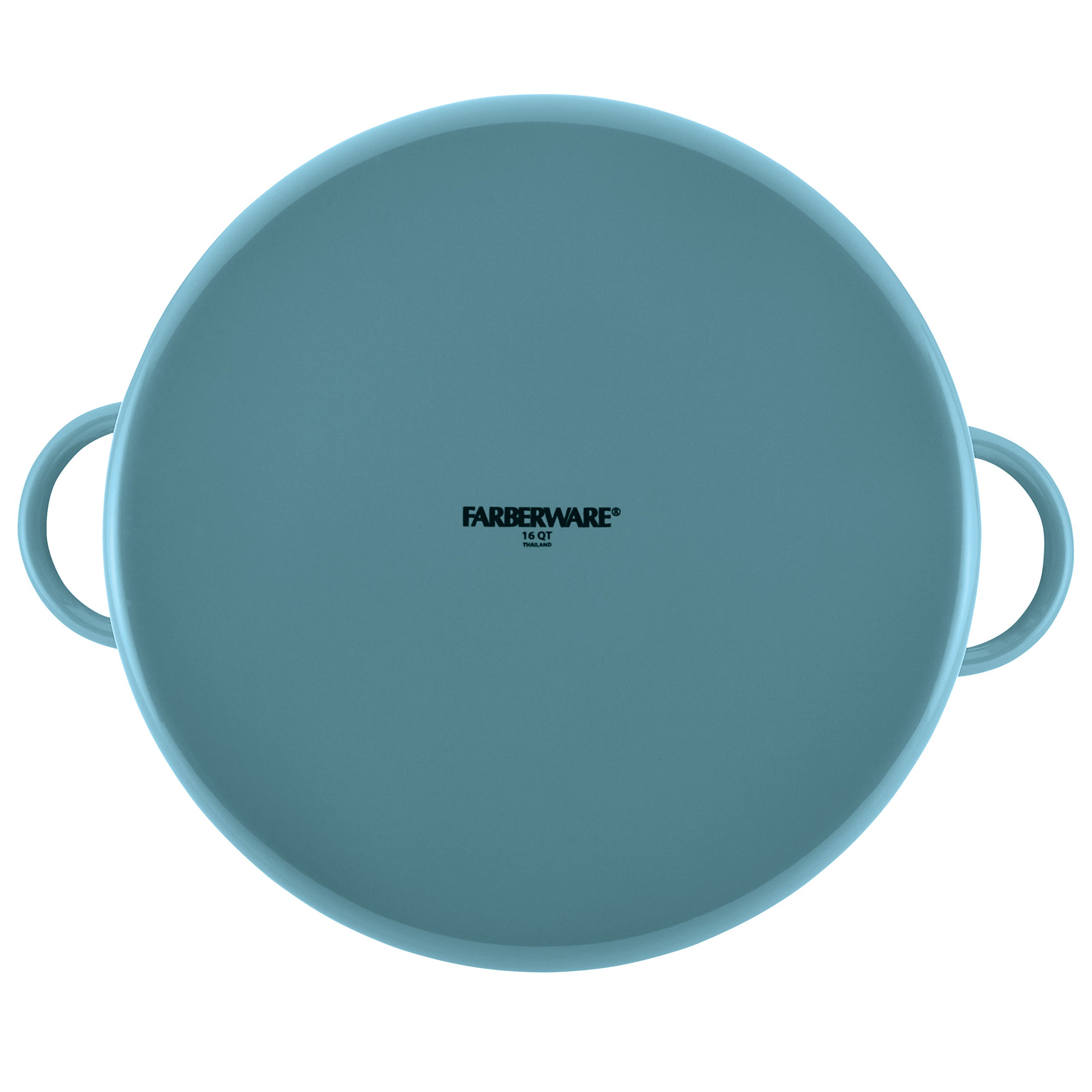 Farberware Enamel on Steel Stock Pot/Stockpot with Lid - 16 Quart, Aqua Blue