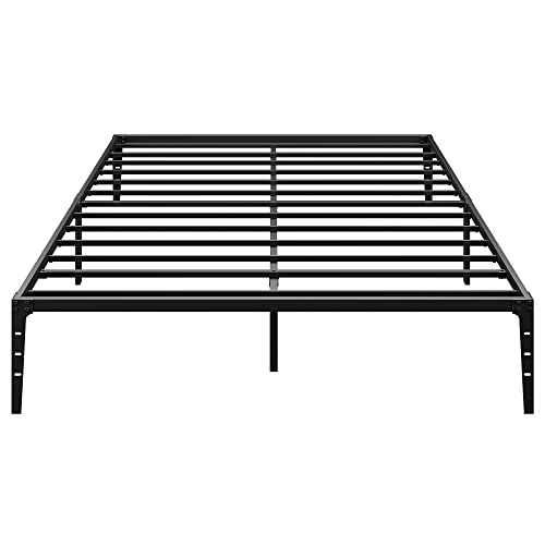 IDEALHOUSE 14 Inch Full Metal Platform Bed Frame Heavy Duty Steel Slat No Box Spring Needed, Easy Assembly, Noise Free, Black (Full)