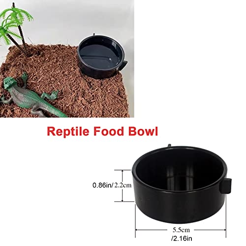 Lucky Interests 6 pcs Reptile Hammock Lounger, Lizard Hammock with Strong Suction Cup Triangle Bearded Dragon Lounger for Iguanas Geckos Lizards Anoles Snakes with 6 Reptile Food Bowl (Green, Black)