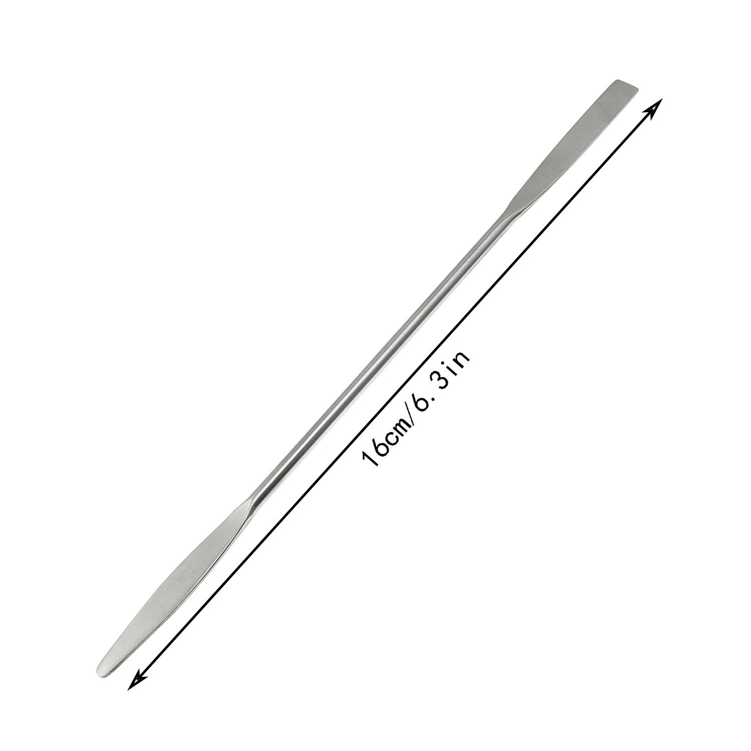 Maxmoral Stainless Steel Lab Laboratory Mini Double-Ended Spatula Semi-Micro Shovel Tapered Arrow End Flat Ends 50 mm X 9 mm