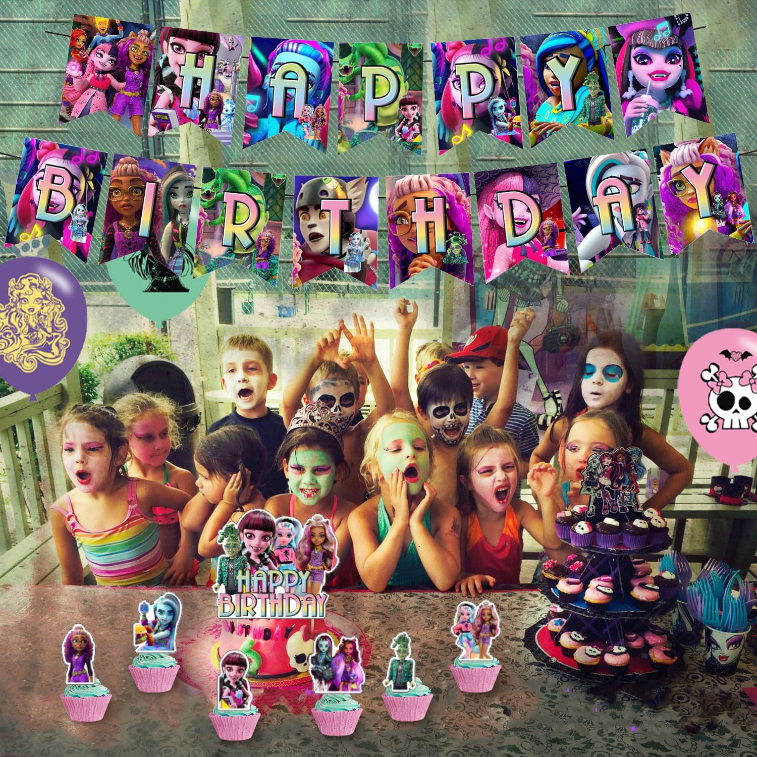 Generic ๐๐ธ๐ท๐ผ๐ฝ๐ฎ๐ป ๐๐ฒ๐ฐ๐ฑ Birthday Party Decoration, ๐๐ธ๐ท๐ผ๐ฝ๐ฎ๐ป ๐๐ฒ๐ฐ๐ฑ Include Kids Theme Birthday Banner, Cake Topper, Latex Balloons for Fans Birthday Party Supplies, Green