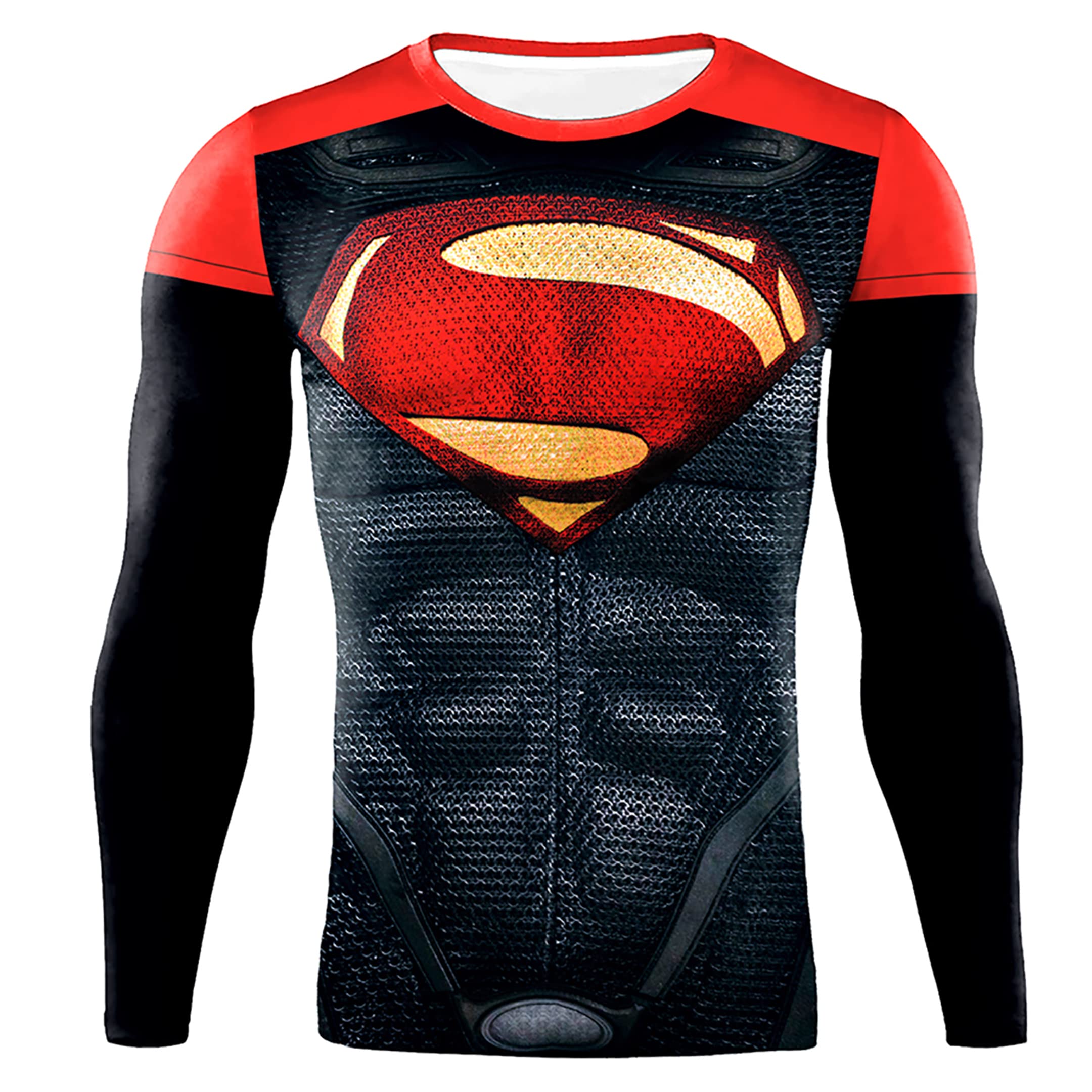 Dimplier Men's Compression Shirt Sports Fitness Long Sleeve Athletic Workout T-Shirt Cosplay Tops