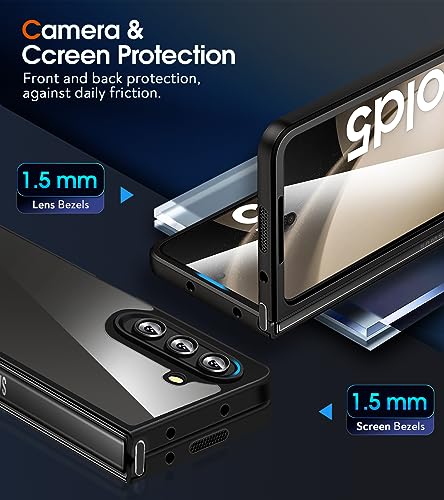 Z Fold 5 Case for Samsung Galaxy Z Fold5 5G, Slim Ultra-Thin Crystal Clear Acrylic PC Back Cover [Hinge][Transparent] Soft Silicone Bumper Full-Body Shockproof Protective Cases for Samsung Z Fold 5 5G