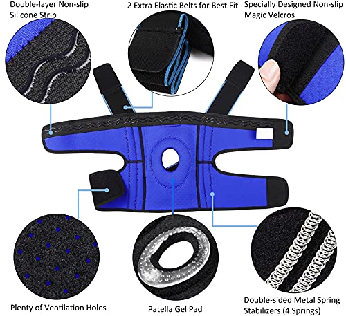 Docbraces - Knee Brace with Side Stabilizers & Patella Gel Pads, Adjustable Compression Knee Support Braces for Knee Pain, Meniscus Tear,ACL,MCL,Arthritis, Joint Pain Relief,Injury Recovery