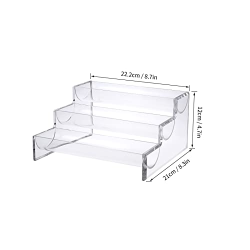 KVMORZE 8.7" Clear Cracker Serving Tray, Transparent Macaron Display Tray, Rectangular Cracker Holder for Serving Trays, Food Display Cracker Serving Tray Stand for Home (U Shape 3-Tier Acrylic)