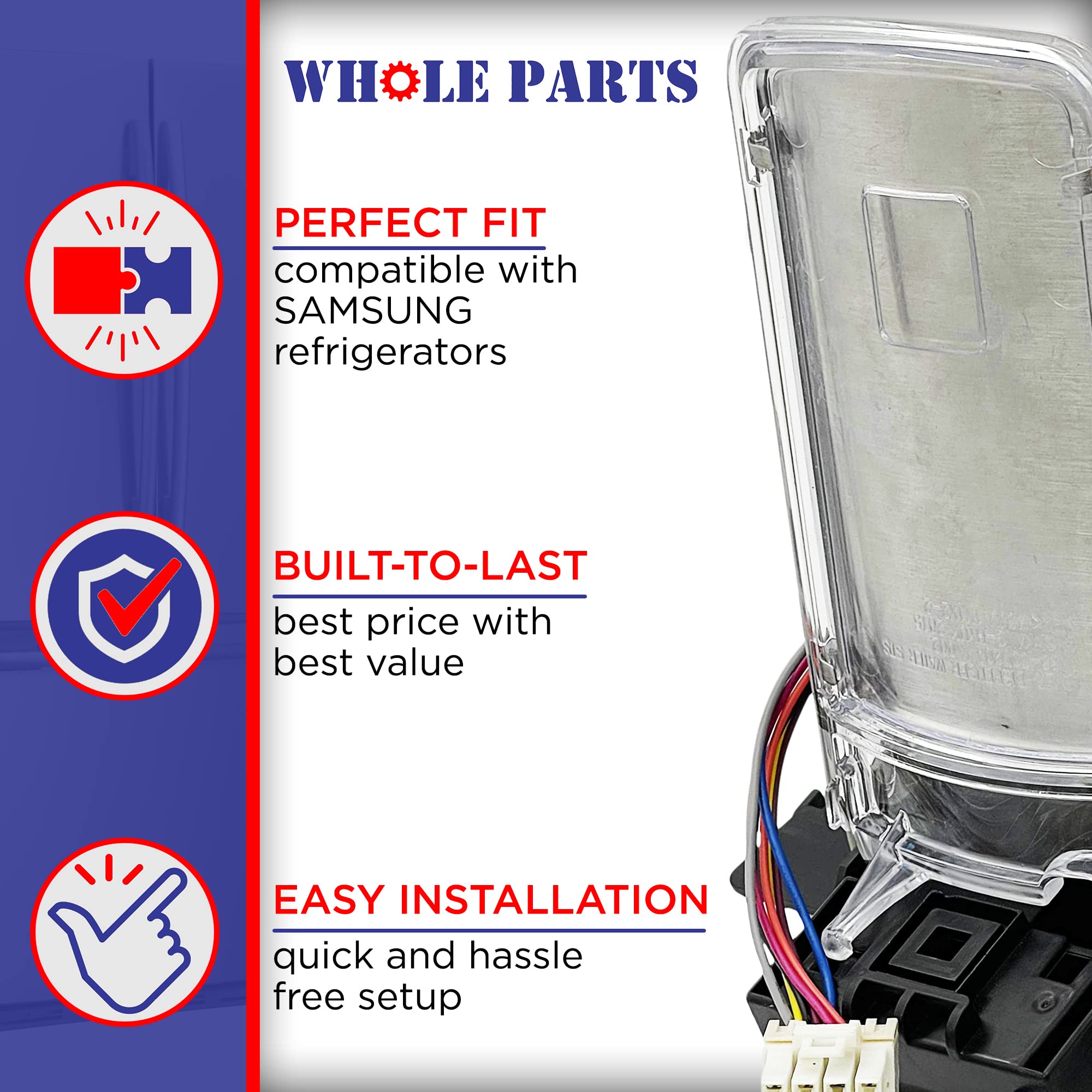 Whole Parts Refrigerator Dispenser Actuator Lever Part # DA97-12628H - Replacement & Compatible with Samsung Refrigerators - Replaces AP5915084 - Non-OEM Appliance Parts & Accessories - 2 Yr Warranty