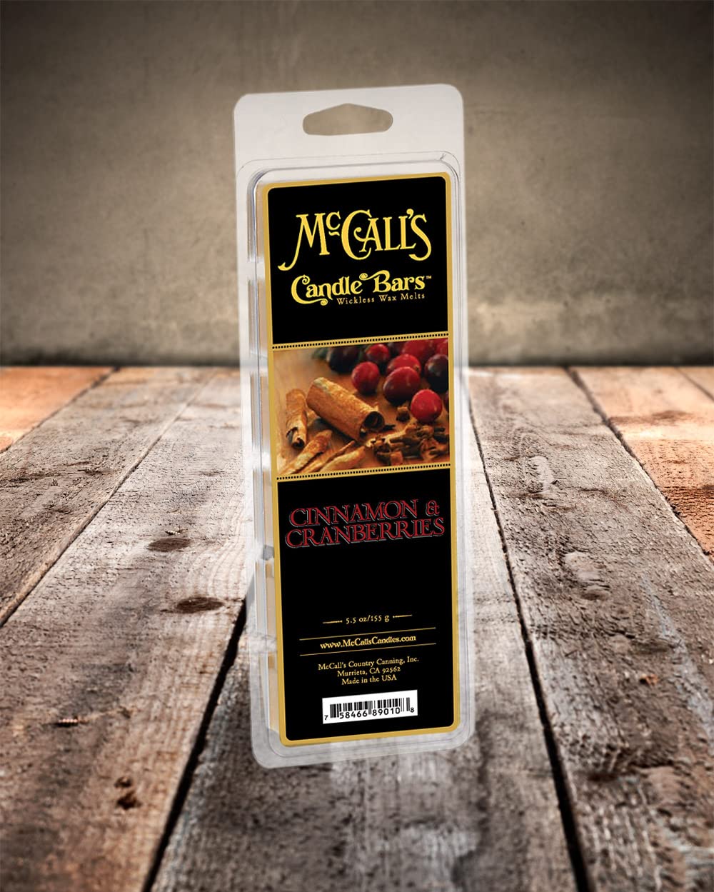 McCall's Candle Bars | Cinnamon & Cranberries | Highly Scented & Long Lasting | Premium Wax & Fragrance | Made in The USA | 5.5 oz…