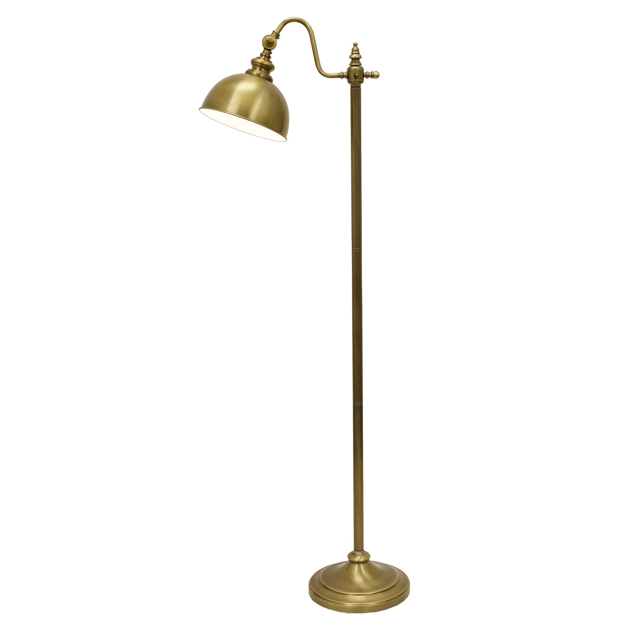 Decor therapy Chloe Steel Pharmacy Floor Lamp, Zadar Brass