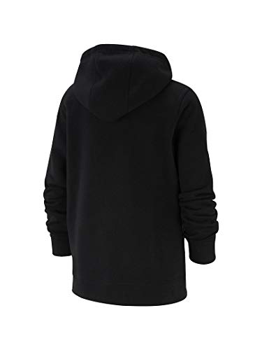 Nike Boy's NSW Club Full Zip Hoodie, Black/Black/White, Large