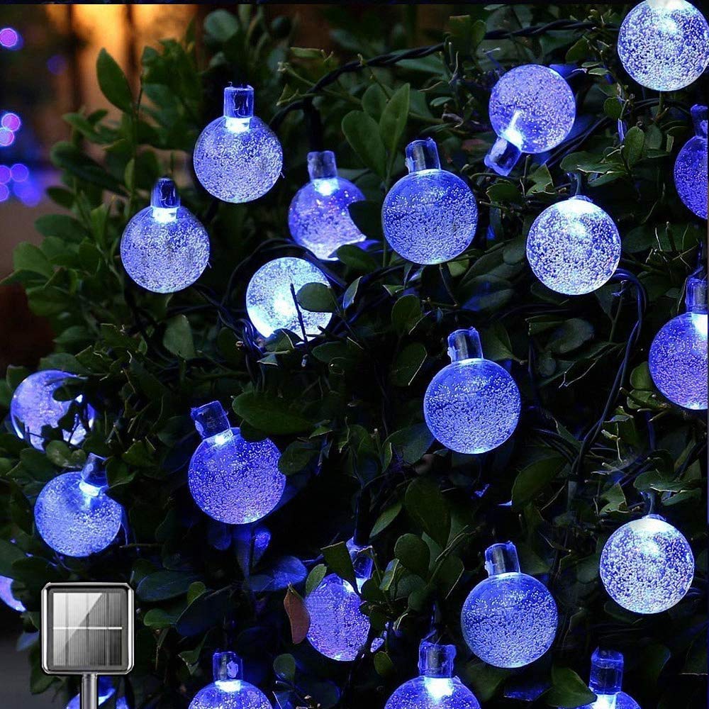 Solar String Lights Crystal Waterproof LED Fairy Lights for Garden Yard Home Party Wedding Decoration 50LED